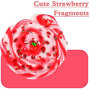 2 Pack Cloud Slime Kit with Blue Slime and Strawberry Slime Charms, Scented DIY Slime Supplies for Girls and Boys, Stress Relief Toy for Kids Education, Party Favor, Gift and Birthday