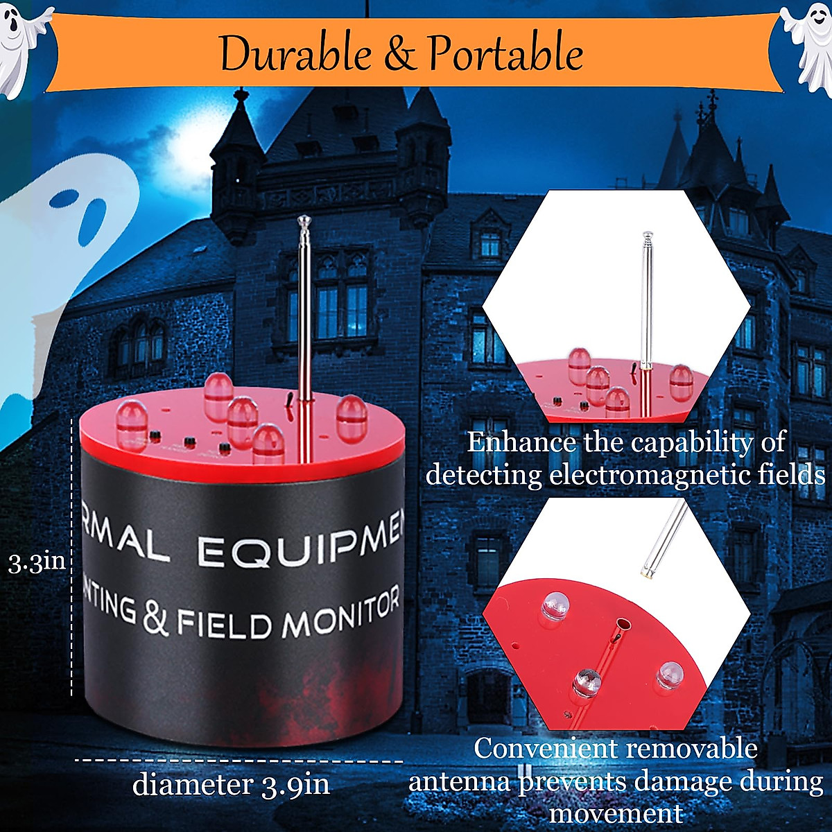 Chkenono Ghost Hunting Equipment, Paranormal Equipment Tool with Enhanced Sensitivity and Temperature Deviation Detection, EMF Detector for Professional Paranormal Investigations