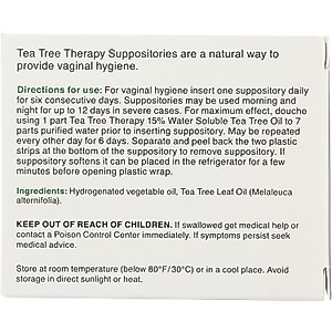 Tea Tree Therapy - Suppository with Tea Tree Oil For Vaginal Hygiene (2-Pack of 6)