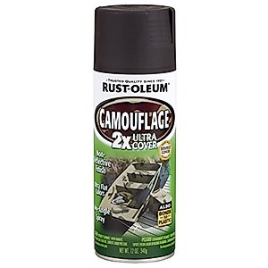 Rust-Oleum 279178 Camouflage 2X Ultra Cover Spray Paint, 12 oz, Earth Brown