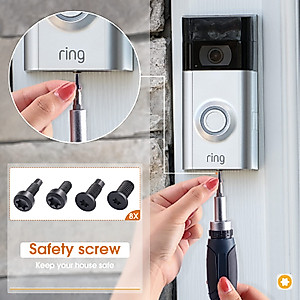 32 Pieces Ring Doorbell Screws Replacement Black Video Ring Doorbell Security Screw Accessories Compatible with Video Doorbell, Video Doorbell 2 and Pro