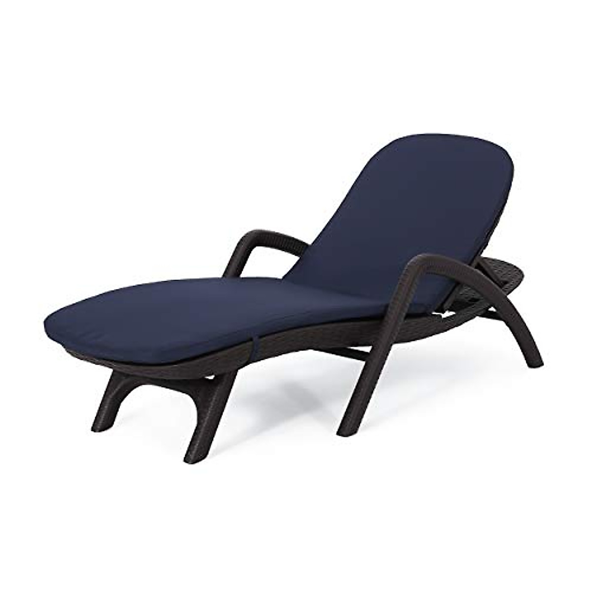 Christopher Knight Home Chaise Lounge Set, Dark Brown + Navy Blue