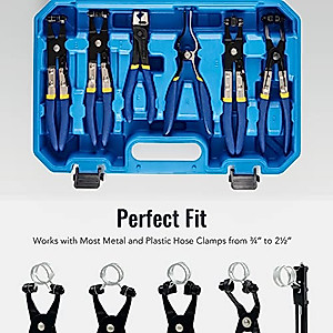 Orion Motor Tech 25pc Master Quick Disconnect Tool Set and 9pc Hose Clamp Pliers for Fuel Line Coolant Radiator Heater and Water Hose