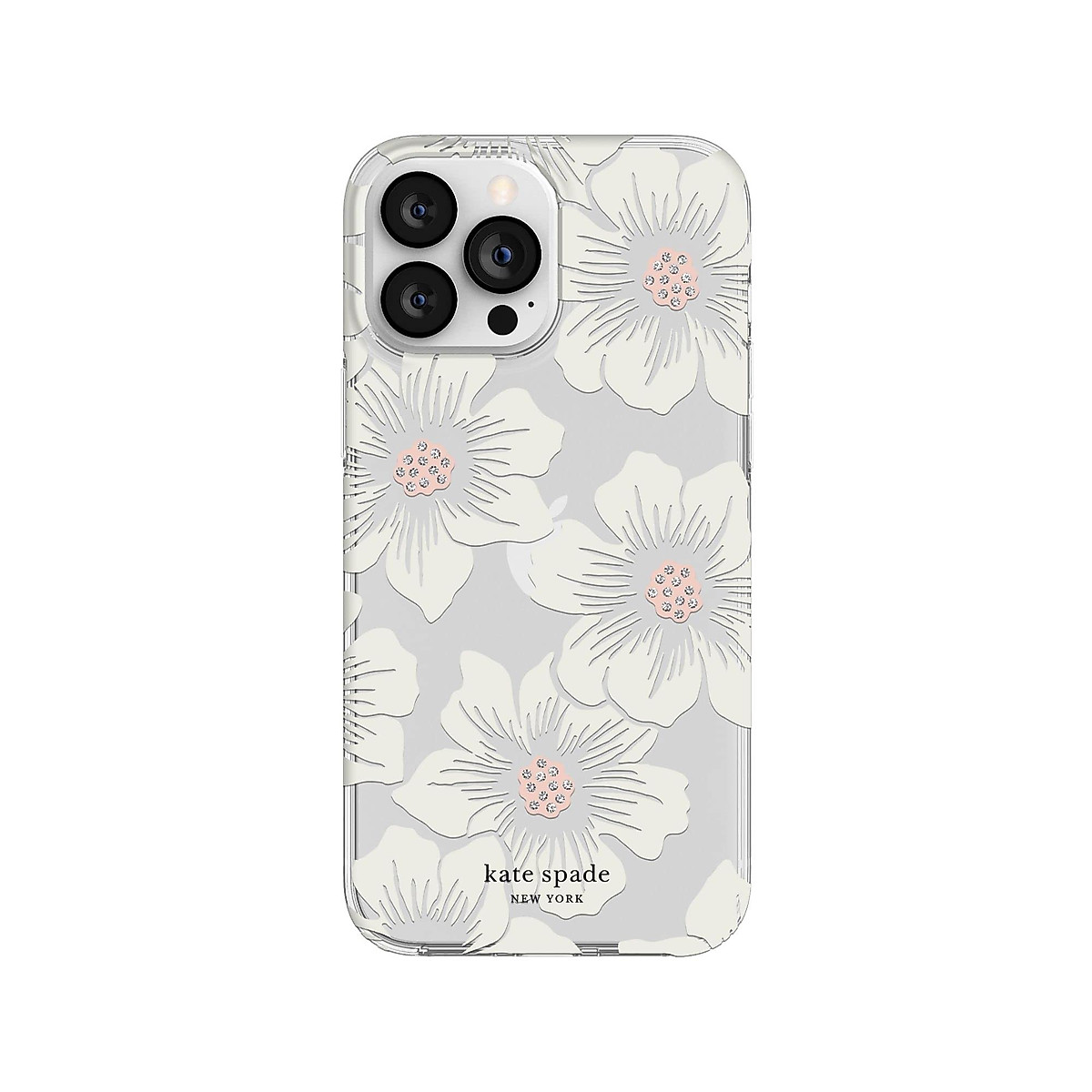kate spade new york Protective Hardshell Case for iPhone 13 Pro Max - Hollyhock Floral Clear