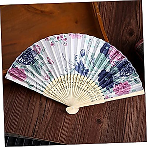 MUSISALY 2pcs Chinese Dancing Fans floral fan Silk Folding Fans folded fan Hand Folding Fans handheld fan ancient fan Chinese Folding Fans floding fan Japanese-style men and women flowers