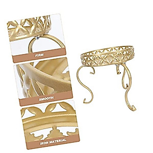 Yardwe Steel Heavy Trivet Art Stands Storage Outdoor Flowerpot Pot Bonsai Retro Flower Gold Metal Pots Shelf and Inch Base Supports Garden Round X Iron Containers Support Golden Planter