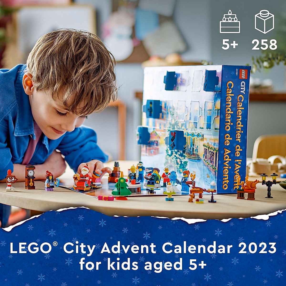 LEGO City 2023 Advent Calendar 60381 Christmas Holiday Countdown Playset, Gift Idea to Countdown to Adventure with Daily Collectible Surprises