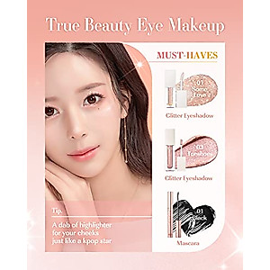 AMTS Webtoon True Beauty - 01 Some Love | Liquid Pink Gold Chunky Glitter Eyeshadow | Highlighter, K-Drama Korean Makeup, Highly Pigmented, Long Lasting Shimmer