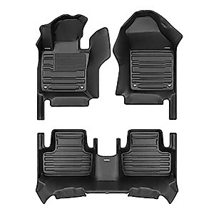 TuxMat - for Volvo XC60 2018-2024 Models - Custom Car Mats - Maximum Coverage, All Weather, Laser Measured - This Full Set Includes 1st and 2nd Rows Black