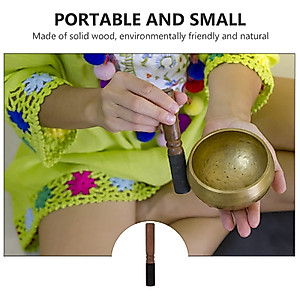 ARTIBETTER Singing Bowl Mallet 13CM Tibetan Singing Bowl Striker Sound Bowl Stick Wooden Buddha Sound Bowl Mallet For Meditation Yoga Relaxation Mindfulness Bowls Brown