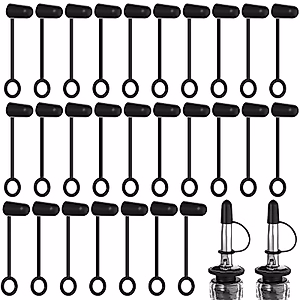 100 Pieces Pourers Dust Caps, Hooded Pourers Dust Caps, Olive Oil Liquor Bottle Pour Spout Cover Rubber Caps (Not Include the Spout)
