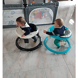 WWUIUIWW Baby Walker Foldable Adjustable Height,Multi-Function Anti-Rollover Toddler Walker,Suitable for All terrains for Babies Boys and Girls 6-18Months 9 Heights Adjustable