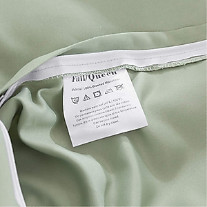 Uhsupris Green Duvet Covers Full/Queen Size 3 Pieces Green Bedding Set Queen with Zipper&Corner Ties(No Comforter)