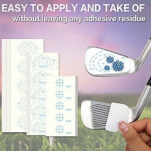 FINGER TEN Golf Club Impact Tape Labels 200/250/375/400/500 Stickers Oversized for Irons Driver Woods Professional Golf Ball Hitting Recorder Swing Trainer (Blue-375 Stickers (Woods+Irons+Putters))