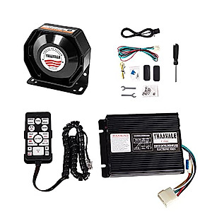 YHAAVALE MP3 Multifunction Police Siren,Bluetooth Y300 Amplifier,Metal Flat Speaker,Electric Emergency Signal Division PA System for Vehicles