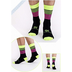GuaziV Cycling Socks for Men & Women，Colorful Compression Hiking Socks Running Socks for Travelling, Walking, Climbing