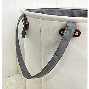 HIYAGON Laundry Baskets,Cotton Fabric Laundry Hamper,Collapsible Storage Baskets Home organizer Bin for Baby Nursery,Toys(Baby hamper)