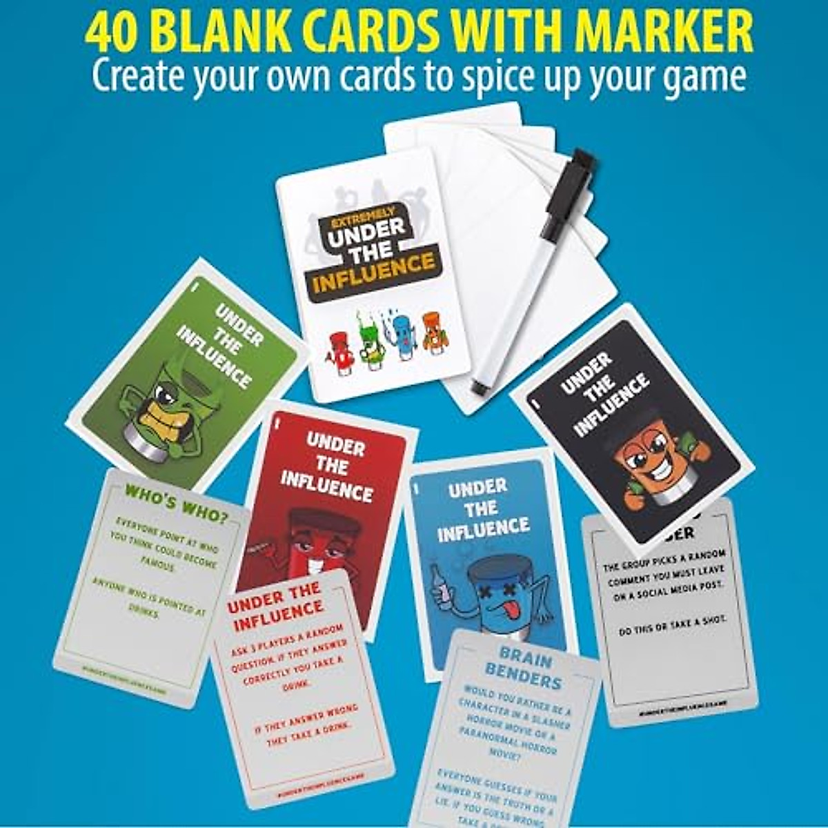 Extremely Under the Influence - Drinking Games for Adults - Party Card Game for Night with Friends - Fun Challenges, Dares, and Questions - Perfect for Parties, 21st Birthday Gift (Expansion Pack)