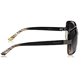 TAHARI womens Th124 Glamorous Oversized UV Protective Women s Rectangular Sunglasses Elegant Gifts for Women 58 mm, Black Fade, mm US