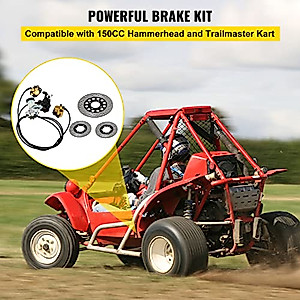 Vevor Go Kart Brake Master Cylinder Kit Go Kart Hydraulic Brake Kit Universal Go Karts Brake Kit Kandi Complete Including Master Cylinder, Hose, Caliper, Pad for 150cc : Automotive