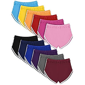 Yinder 12 Pack Yoga Dance Short Cotton Sport Shorts for Women Workout Pajama Shorts Athletic Shorts for Women Pack Cute Summer Shorts for Cycling Hiking Running Sport, Medium