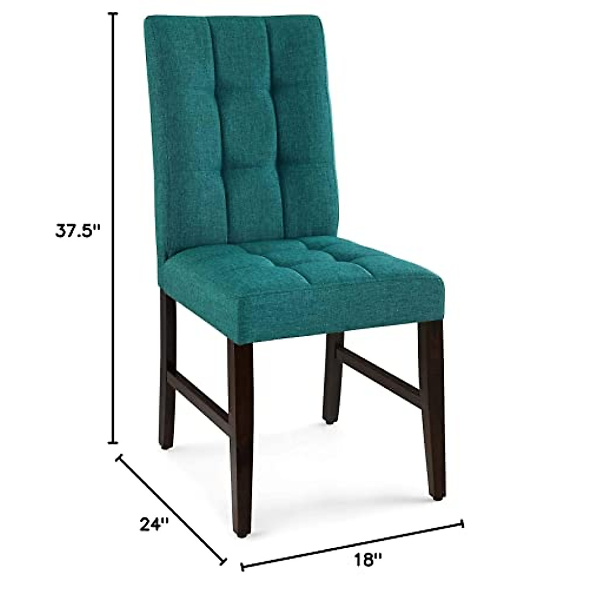 Modway Promulgate Biscuit Tufted Upholstered Fabric Dining Side Chair, Set of 2, Teal