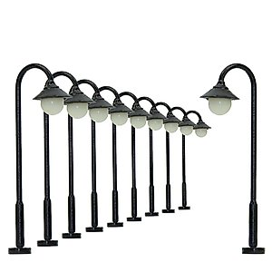 LYM25 10pcs Model Railway Train Lamp Post 3.7cm or 1.46'' Street Lights N TT Scale LEDs New