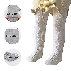Baby Soft Tights Cable Knit Baby Leggings Toddler Tights Winter Socks for Girls Newborn Stockings for Boys Z White Black Pink Purple Gray 5 Pack 0-6 Months
