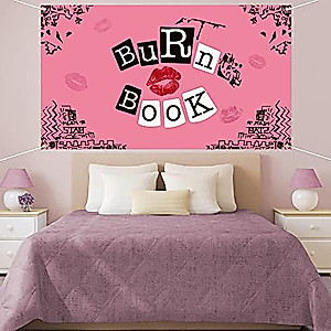Unbess Mean Girls Party Backdrop Banner Hot Pink Burn Book Photography Background Posters for Room Y2K Aesthetic Early 2000s Teens Sweet Birthday Bachelorette Party Decorations Supplies, 6.6 x 3.8 ft
