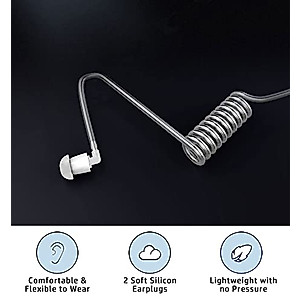 NEWASHAN Earpiece Headset Replacement for Cobra microTalk Radio ACXT145 ACXT645 CXT345 CXT395 CXT565 CXY800 PX880 RX385 Walkie Talkie Covert Acoustic Tube PTT Handsfree with Mic (Straight Plug)