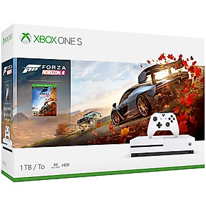 Xbox One S 1TB Forza Horizon 4 Console Bundle - Digital download of Forza Horizon 4 included - White Controller & Xbox One S included - 8GB RAM 1TB HD - Live Gold & Game Pass trials - 4K Blu-r