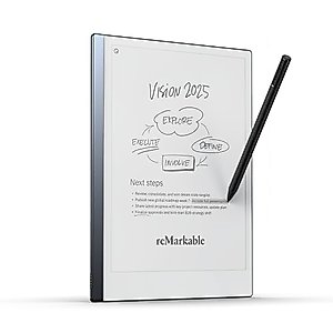 reMarkable Starter Bundle – reMarkable 2 is The Original Paper Tablet | Includes 10.3” reMarkable Tablet, Marker Plus Pen with Built-in Eraser, and 1-Year Free Connect Trial