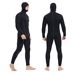 Ultra Stretch 5Mm Neoprene Wetsuit, Winter Warm Front Zip Full Body Diving Suit for Men Women-Snorkeling Scuba Diving Swimming Surfing,Men,XXL