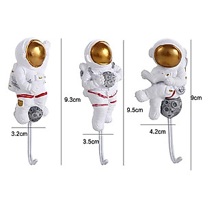 Vctitil 4pcs Wall Mounted Astronaut Hook with Strong Adhesive and Traceless Wall Hook Home Decoration Bathroom Accessories(A/B/C/D)