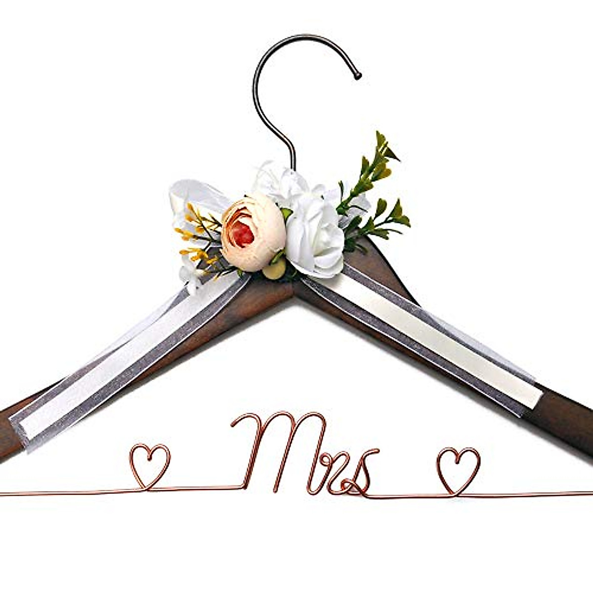 Wedding Dress Hanger, Wife Hanger, Bride Hanger, Bride Wedding Gift, Wooden and Steel Wire Hanger