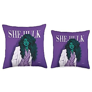 Marvel Avenger She-Hulk Jen Walters Women’s History Purple Throw Pillow