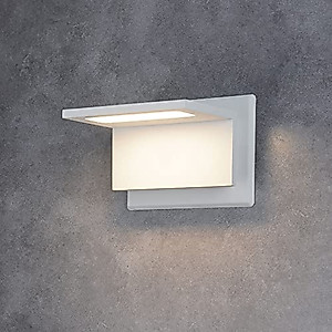Lustrlach Outdoor Porch Wall Light Fixture Exterior White Modern LED Front Door Light with IP54 Waterproof for Garden Patio Garage,10W 3000K 680LM