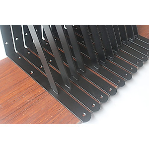 20 Pack L22" x H 12" Black Heavy Duty Shelf Brackets with Screws Metal Shelf Brackets Shelf Support Angle Brackets for Shelves L Brackets Heavy Duty Floating Shelf Brackets