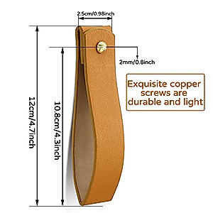 Suzile 4 pcs Leather Wall Hooks Wall Hanging Strap Towel Leather Hooks Artificial Leather Strap Hangers Wall Mounted Leather Hooks for Towel Bathroom Kitchen Bedroom Wall supply,Brown,Suzile-wer0e055