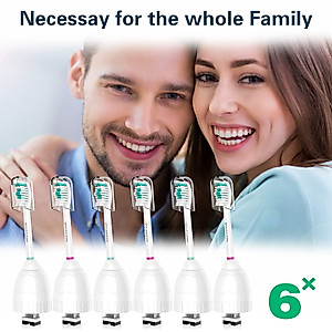 Aoremon Replacement Toothbrush Heads Compatible with Philips sonicare E-Series, 6 Pack Replacement Brush Heads Come with Caps