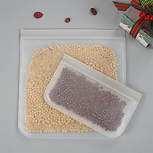 lwc 12 Pack Dishwasher Safe Reusable Storage Bags (6 Sandwich Bags, 6 Snack Bags, ), BPA Free Freezer Safe Leakproof Silicone and Plastic Free Lunch Bags Food Storage, 8.66'' x 7.76'' 8.66'' x 5.31''