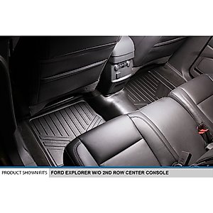 SMARTLINER Custom Fit Floor Mats 2 Row Liner Set Black for 2017-2019 Ford Explorer Without 2nd Row Center Console
