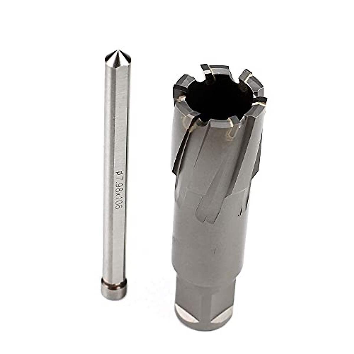 Annular Cutter Carbide JESTUOUS 3/4 Inch Weldon Shank 2 Cutting Depth 1-1/16 Cutting Diameter TCT Two Flat Bit for Drill Press with Pilot Pin