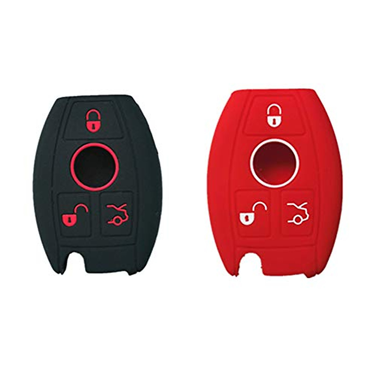 KAWIHEN Silicone Key Fob Cover Protector Fit for Mercedes Benz W203 W210 W211 AMG W204 C E R CL GL S SL BGA CLS CLK CLA SLK Classe IYZ3312
