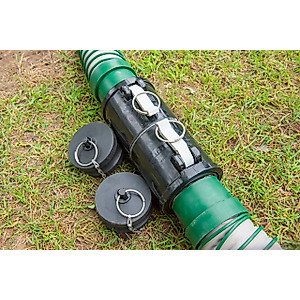 Lippert Double Female Cam Lock Fitting — Extend Your Sewer Hose Easily - Reliable, Leak-Free Seal - Includes Two Fittings with Chain and Plug - Compatible with Waste Master System — 363201