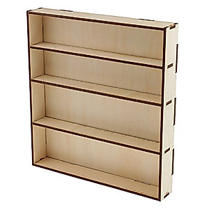 LoveinDIY 2Pcs Natural Wooden Paint Rack Stand Pigment Ink Storage with Cabinet Holder Organizer for Multi Bottles of