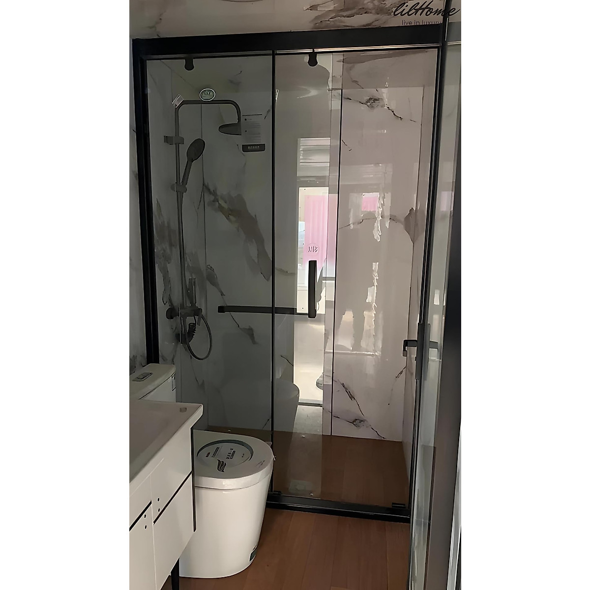 19x20FT Portable Prefabricated Tiny Home for Sale, Mobile Expandable Plastic Prefab House with 1 Full Equiped Bathroom and Kitchen,Container House for Adults Living,Foldable Home with Steel Frame