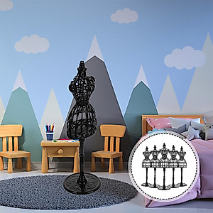 NUOBESTY 6Pcs Plastic Mannequin Display Support Holder Dress Forms Cloth Gown Model Stand Detachable Doll Clothes Mannequin for Doll Accessories, Black