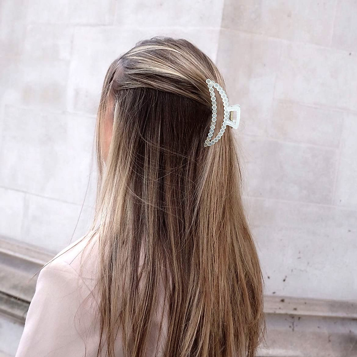 Hair Claw Clips, Nonslip Matte Clear, Large for Thick Hair, Strong Hold Jaw Clamps, Butterfly Hairpins Fashion Accessories for Women (3 Pack)