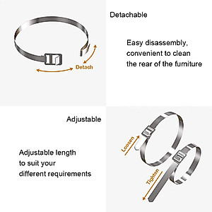 ManLee Metal Furniture Straps for Baby Proofing Anti Tip Furniture Kit Strap Furniture to Wall Cabinet Wall Anchors Adjustable Wall Straps Protect Toddler and Pet from Falling Furniture